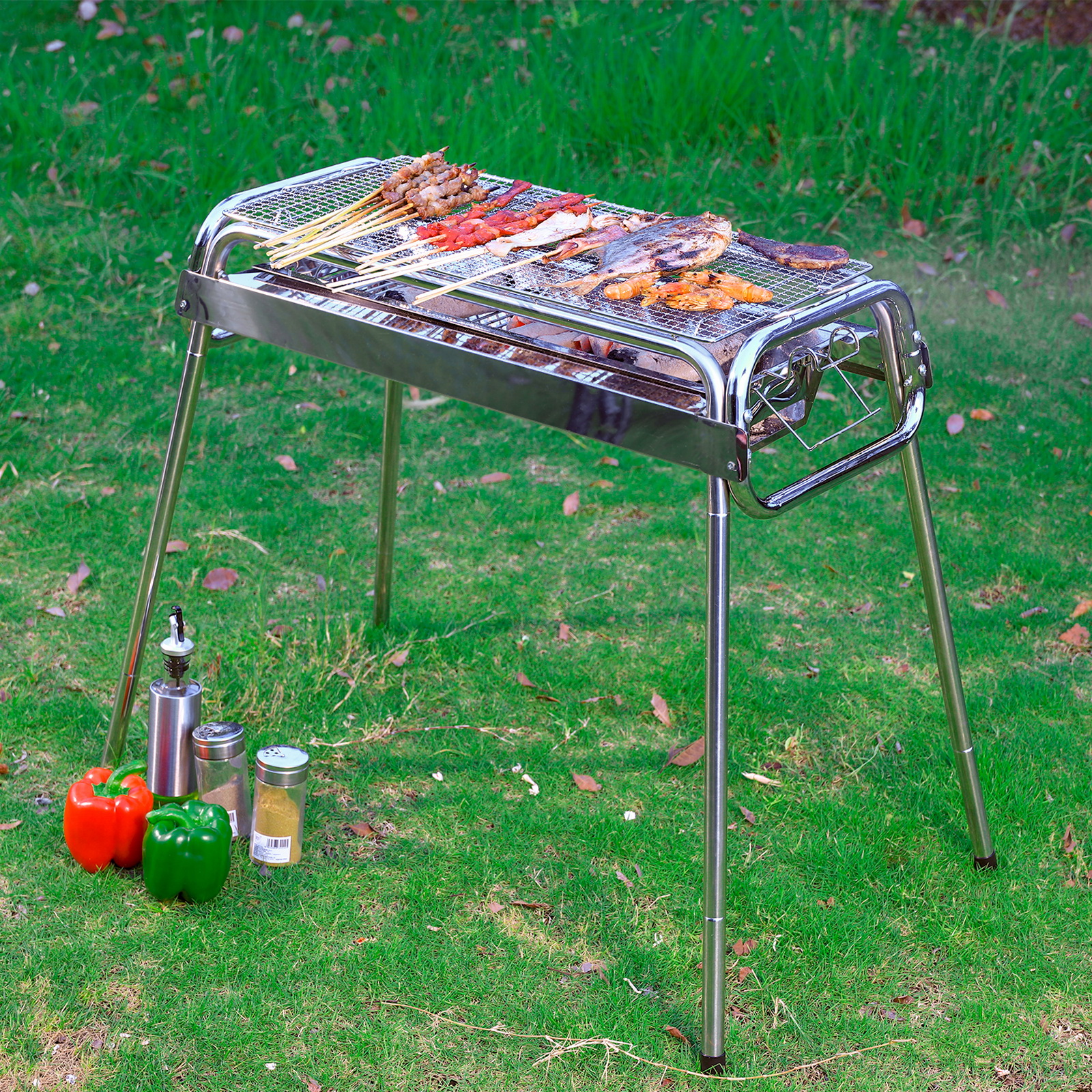 Large BBQ Barbecue Charcoal Grill Portable Party Outdoor Camping Garden ...