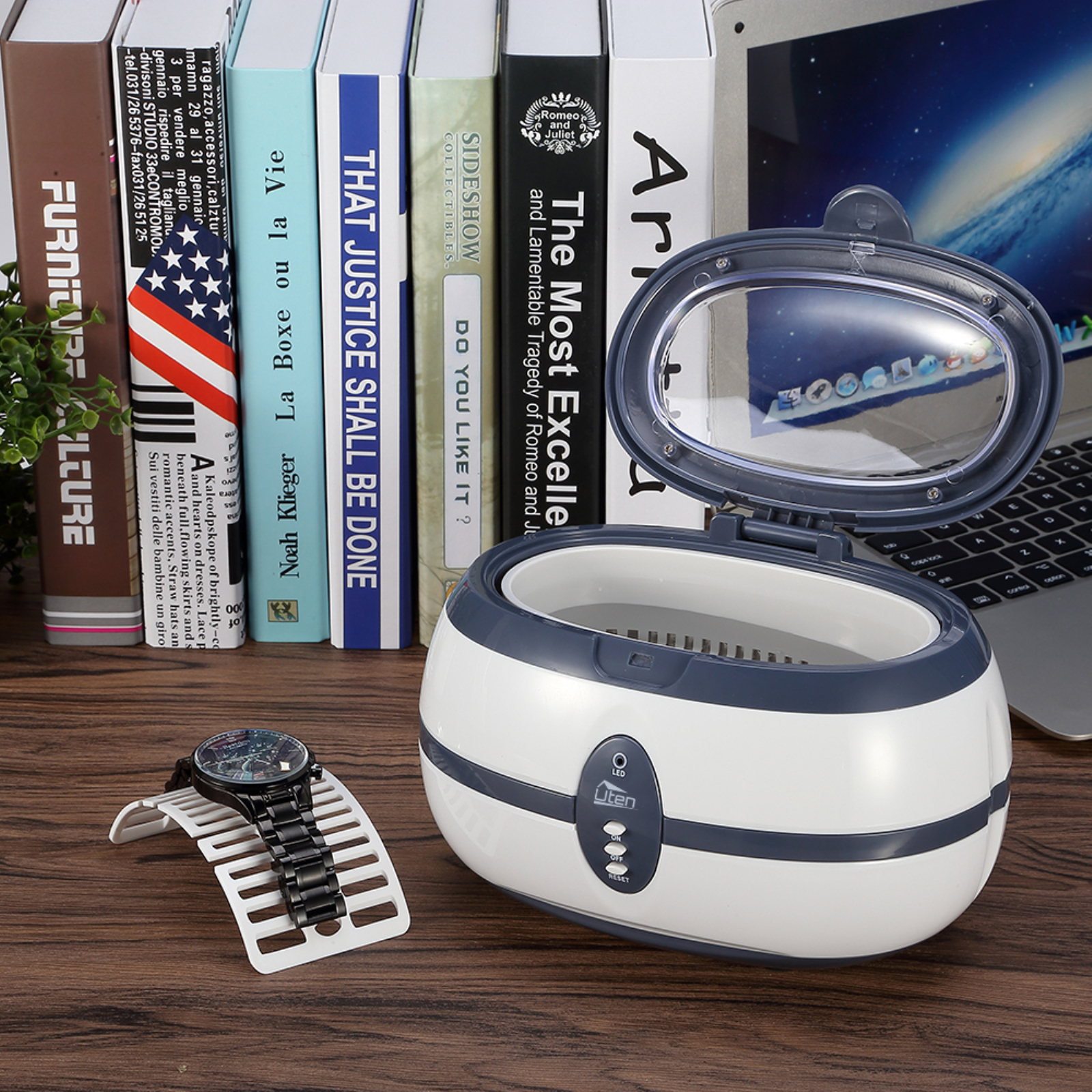 Uten Ultrasonic Cleaner 600ml Watch Digital Machine Jewelry Eyeglasses ...